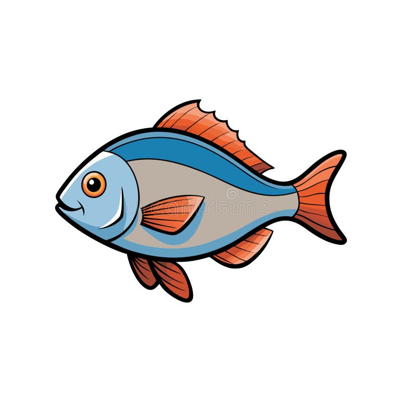 Realistic and Colorful Sea Bream Fish Artwork Stock Illustration ...