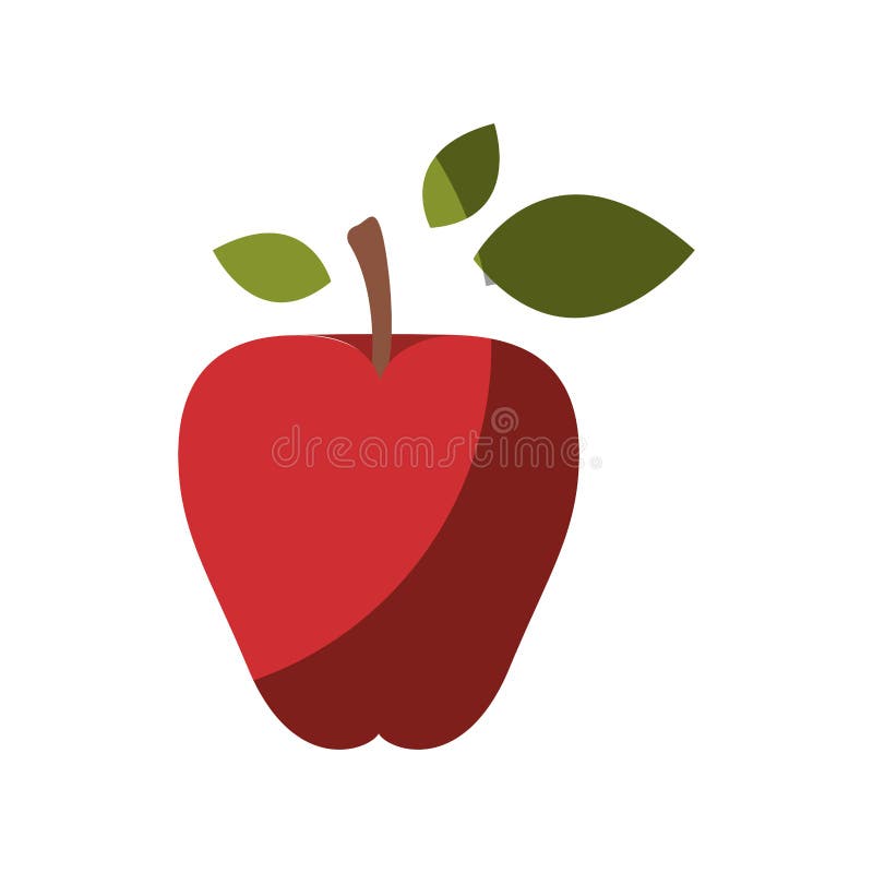 Realistic Colorful Shading Image Red Apple Fruit Stock Vector ...