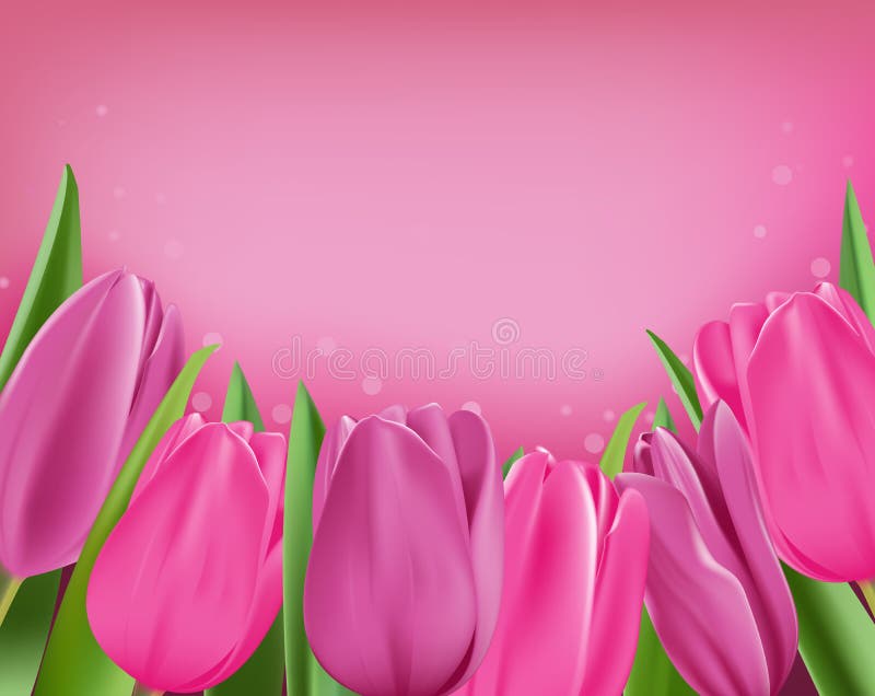 Realistic Colorful Tulips in Background Stock Vector - Illustration of ...