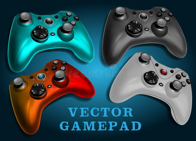 Realistic Colorful Video Game Controller Vector Stock Vector ...