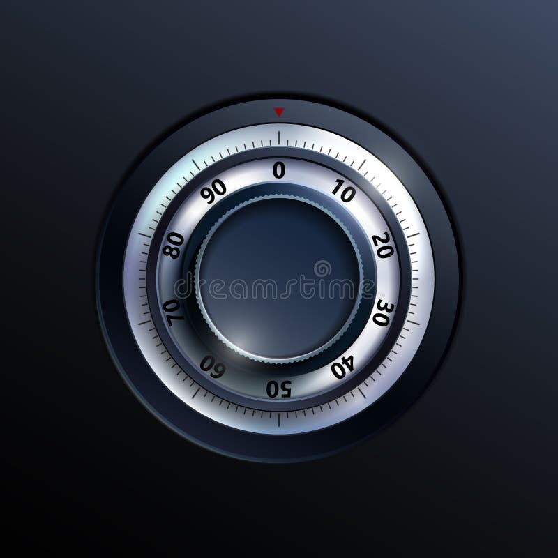 Realistic Combination Lock. Safe Door Illustration with Dial Code Stock ...