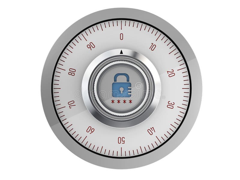 Realistic Combination Safe Lock. Isolated on White Background Stock ...