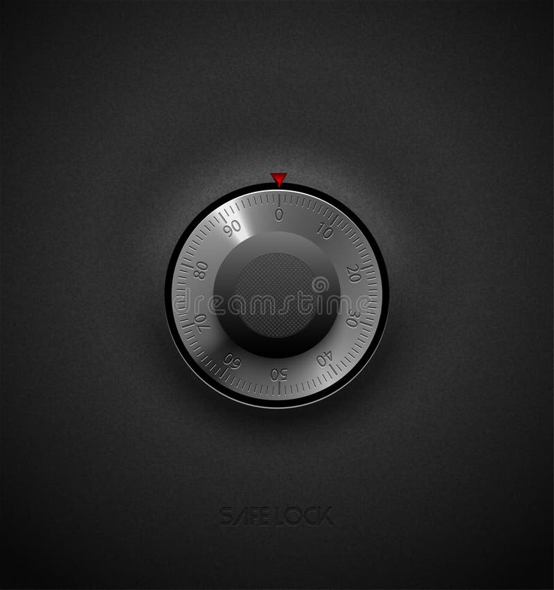 Realistic Combination Safe Lock Metal and Plastic Element on Textured ...