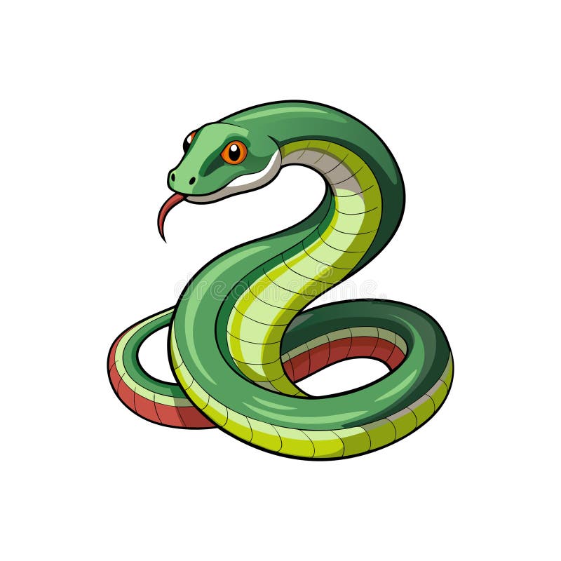 Realistic Common Egg-Eater Snake Colorful Illustration Stock Image ...