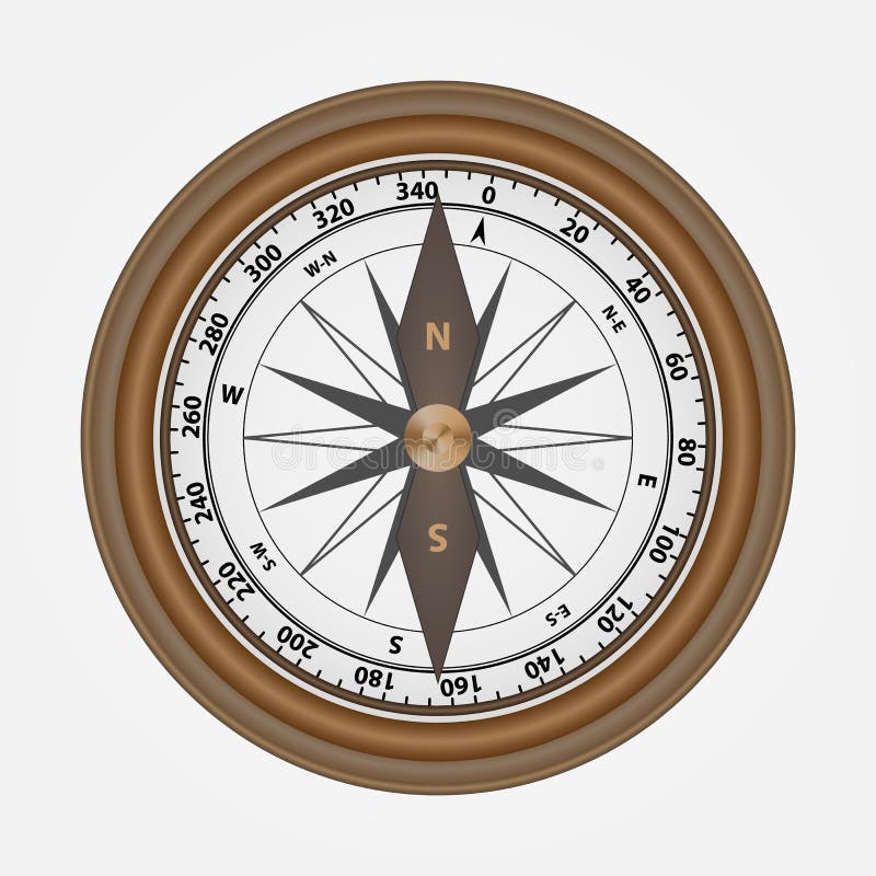 Realistic Compass Illustration Stock Vector - Illustration of white ...