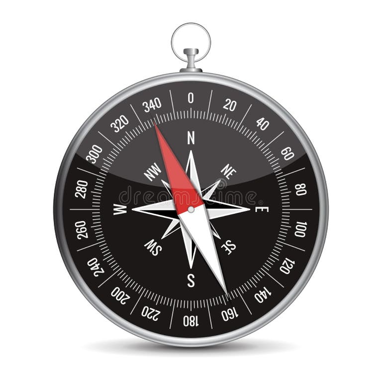 Realistic compass stock illustration. Illustration of hand - 67866499