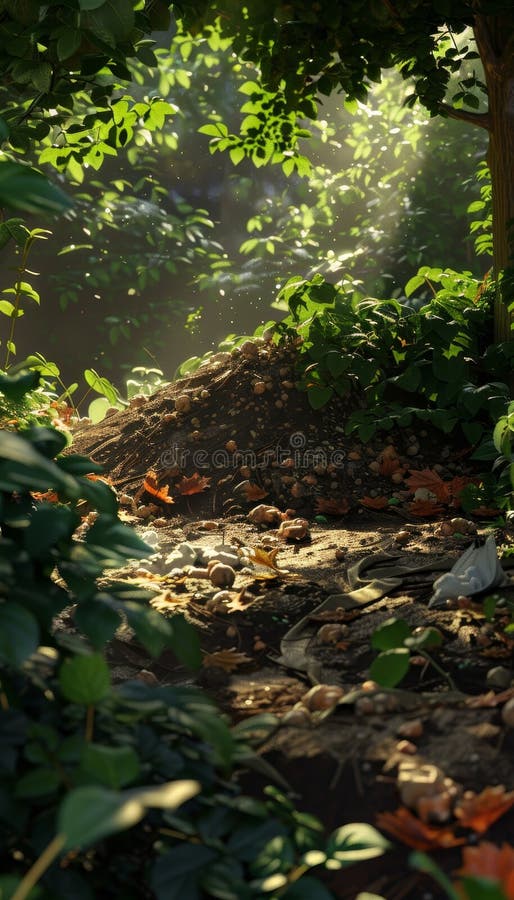 Realistic Compost Heap in a Garden Layers of Organic Matter with ...