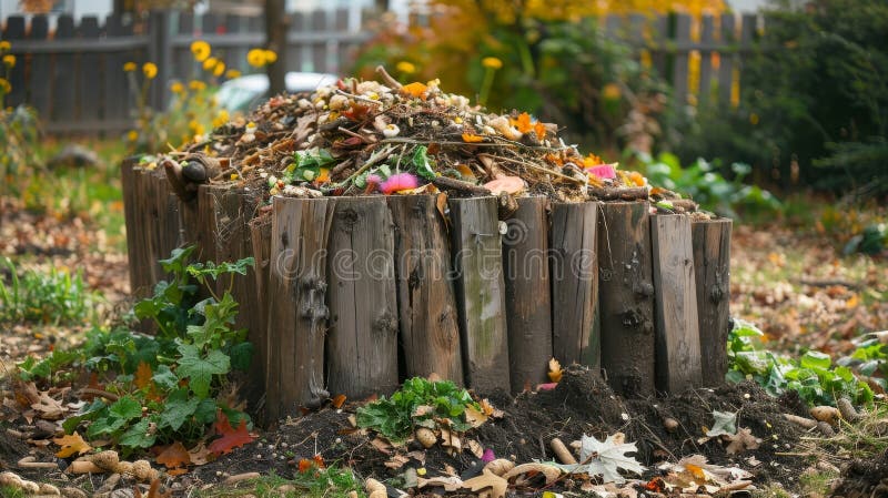 Realistic Compost Heap with Organic Waste, Showcasing Natural ...