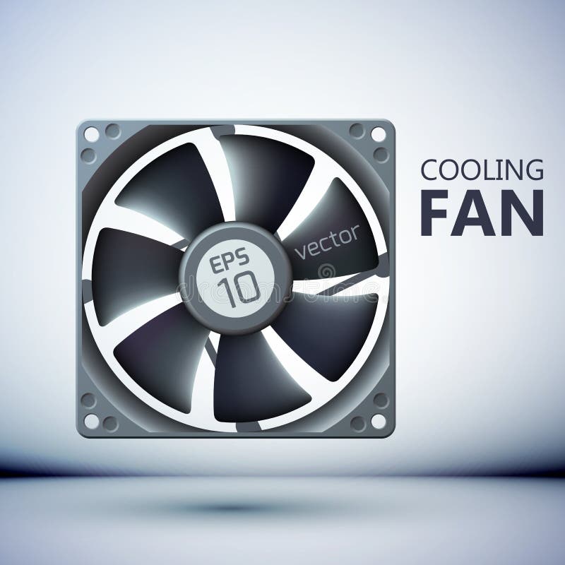 Realistic Computer Cooler stock vector. Illustration of creative ...