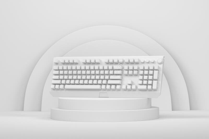 Realistic Computer Keyboard with Black Marble Texture Isolated on Dark ...