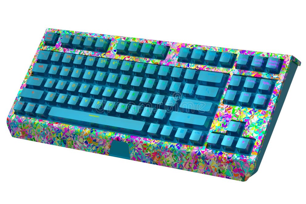 Realistic Computer Keyboard with Seamless Wavy Pattern Isolated on ...
