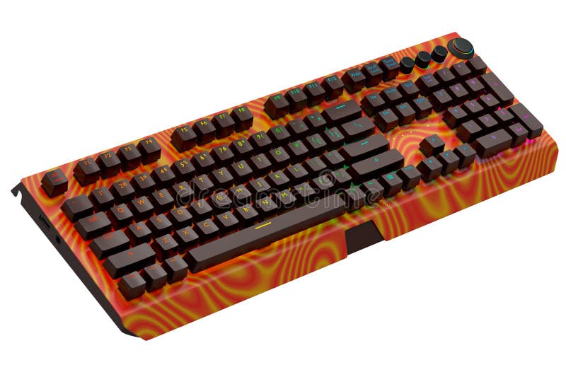 Realistic Computer Keyboard with Seamless Wavy Pattern Isolated on ...