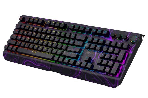 Realistic Computer Keyboard with Seamless Wavy Pattern Isolated on ...