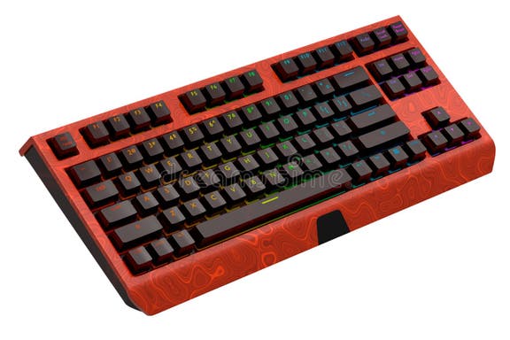 Realistic Computer Keyboard with Seamless Wavy Pattern Isolated on ...