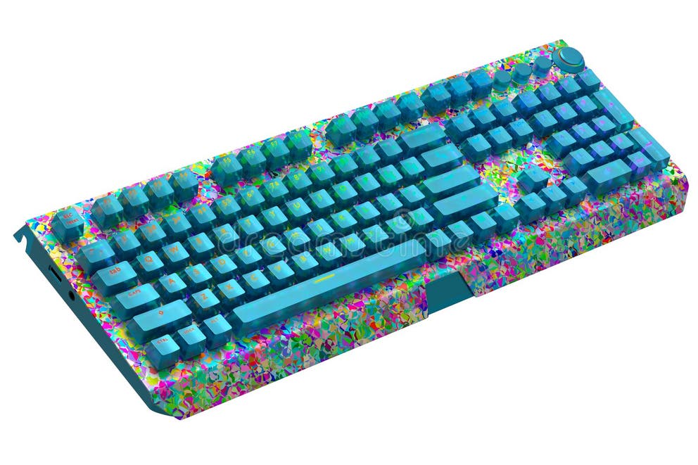 Realistic Computer Keyboard with Seamless Wavy Pattern Isolated on ...