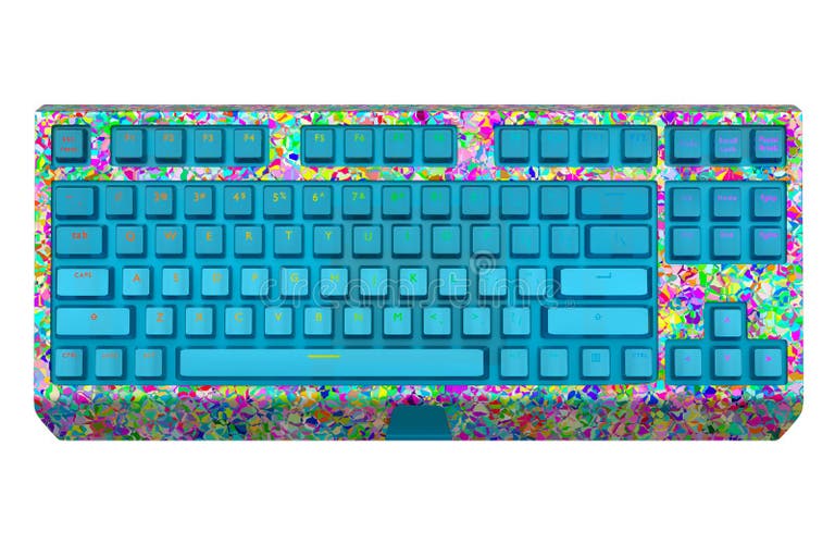 Realistic Computer Keyboard with Seamless Wavy Pattern Isolated on ...