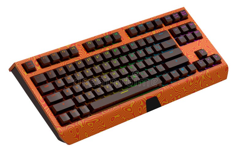 Realistic Computer Keyboard with Seamless Wavy Pattern Isolated on ...