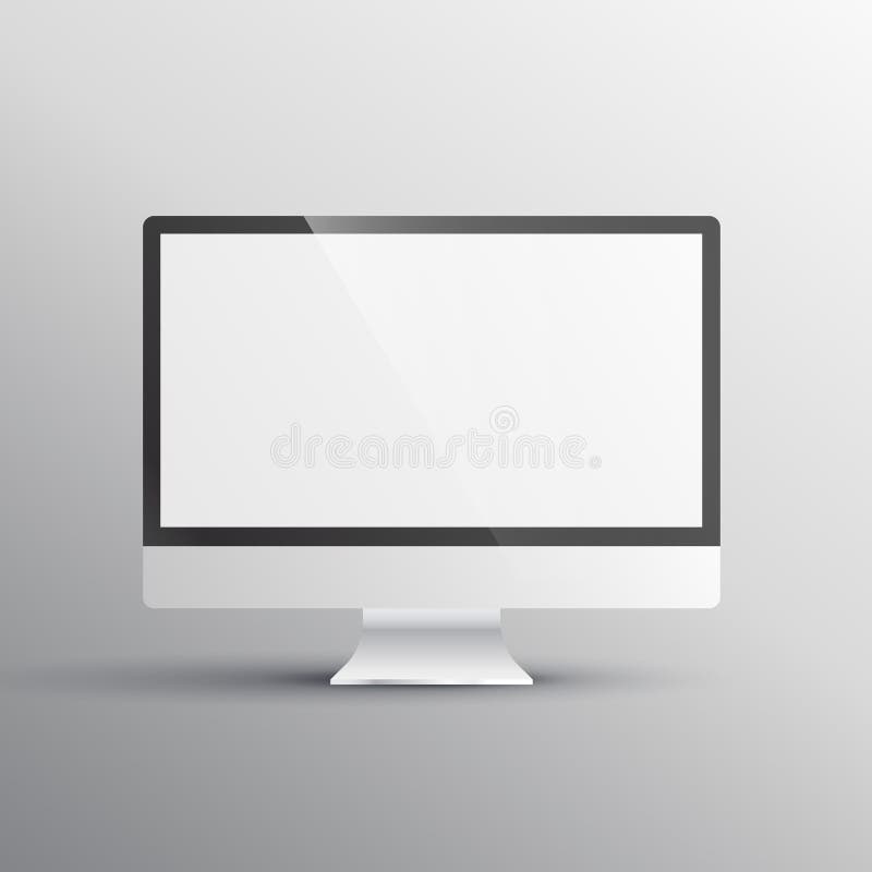 Realistic Computer Mockup Template Stock Vector - Illustration of ...