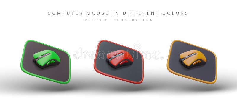 Realistic Computer Mouse on Black Mat. Device with Buttons and Scroll ...