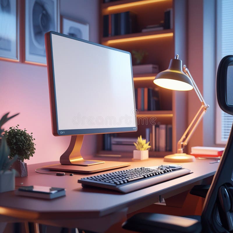 Realistic Computer Screen Mockup. Computer Display on Three Sides with ...