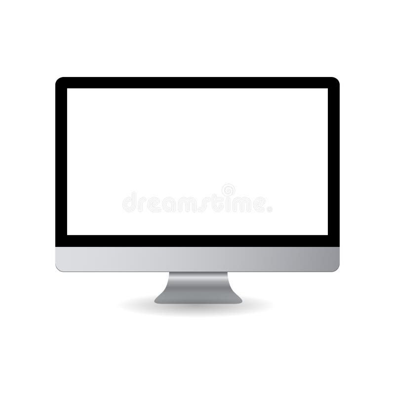 Realistic Computer on a White Background Stock Vector - Illustration of ...