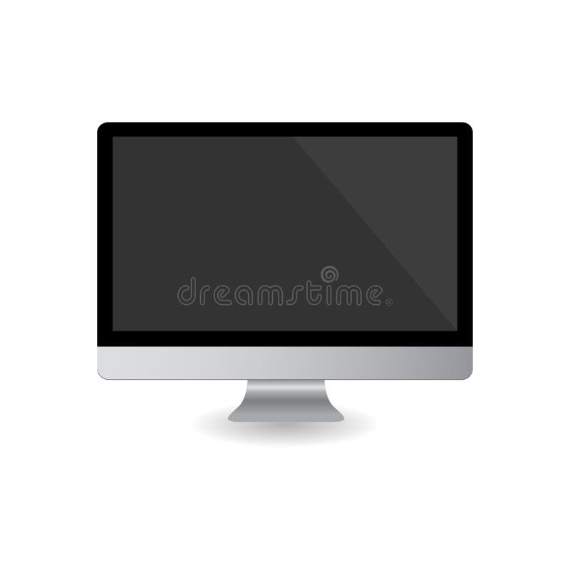 Realistic Computer on a White Background Stock Illustration ...