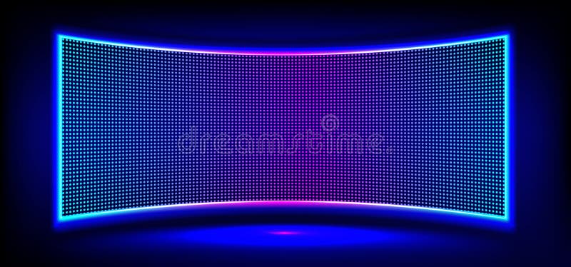 Realistic Concave LED Screen on Wall or Stage Stock Vector ...