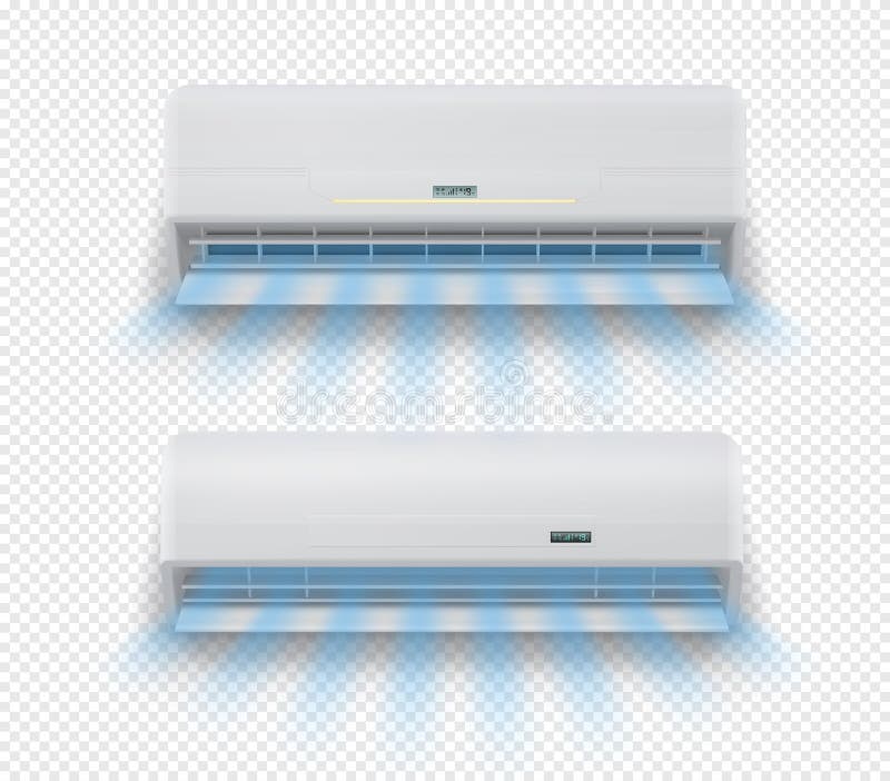 Realistic Conditioner Split Unit Cold Air Flow Stock Illustration ...