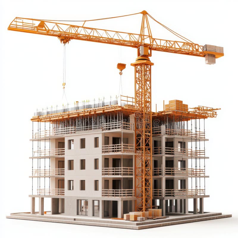 Realistic Construction Site with Cranes and Buildings Under ...
