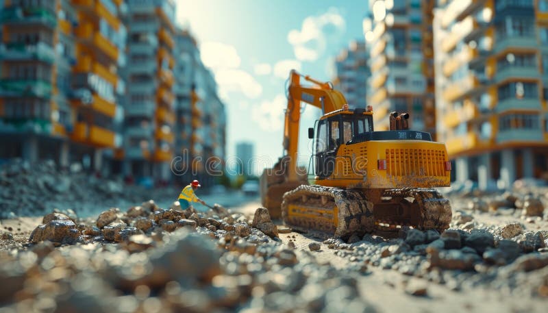 Realistic Construction Site Photography Featuring Tower Crane and ...