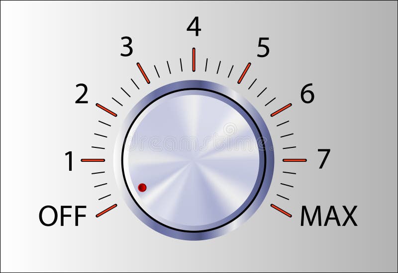 Realistic Control Knob with Marks Stock Vector - Illustration of music ...