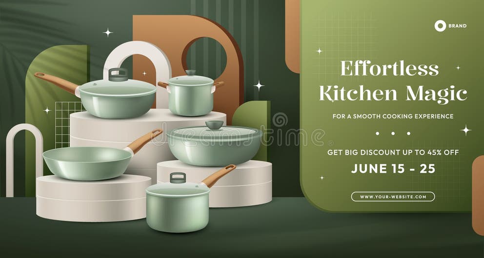 Realistic Cooking Kitchen Utensils Advertising Composition Stock Vector ...