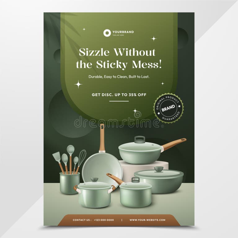 Realistic Cooking Kitchen Utensils Poster Stock Vector - Illustration ...