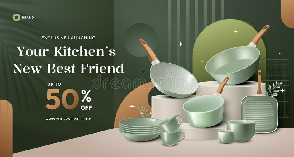 Realistic Cooking Utensils Advertising Composition Stock Vector ...