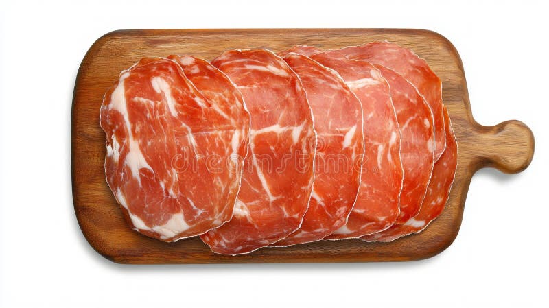 Realistic Coppa Slices on Charcuterie Board for Culinary Presentation ...