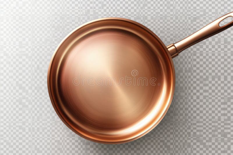 Realistic Copper Frying Pan Isolated on Transparent Background Stock ...