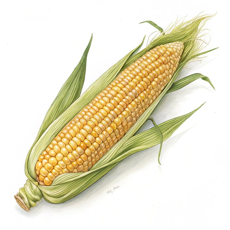 Realistic Corn Cob with Seeds Stock Illustration - Illustration of isolated, agriculture: 366781069