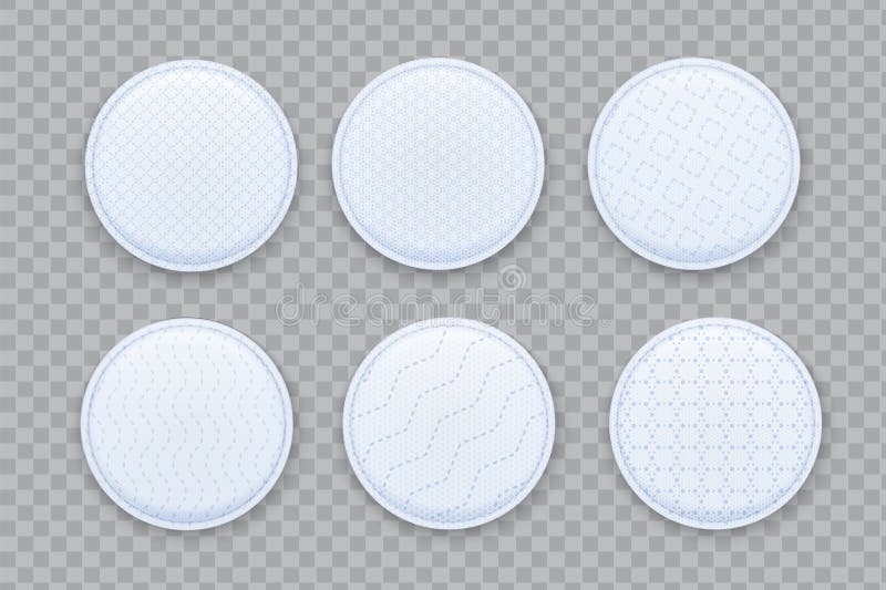 Realistic Cotton Pad Set with Different Texture Stock Vector ...