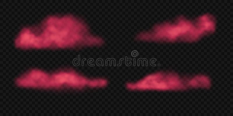 Realistic Cotton Red Clouds. Vector Illustration. Stock Vector ...