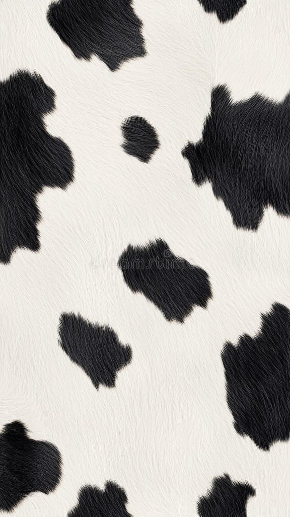 Realistic Cowhide Pattern Displaying an Array of Black and White ...