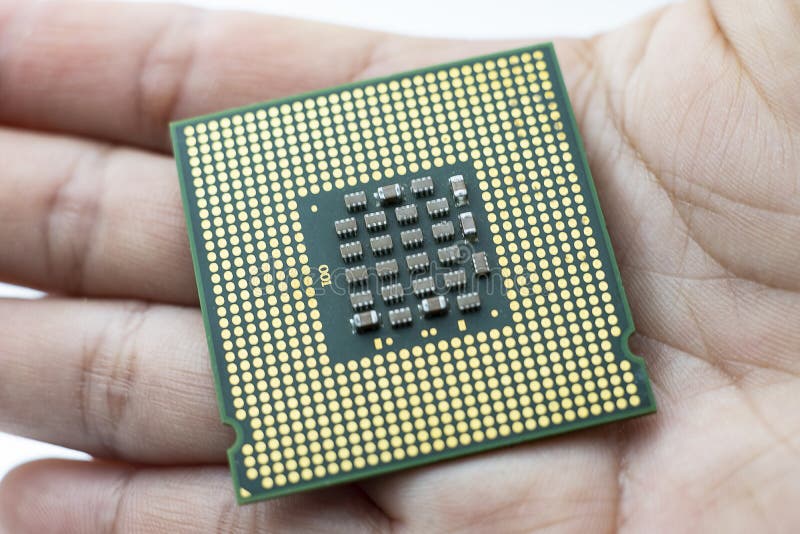 Realistic Cpu Back View Processor Chip Stock Image - Image of macro ...
