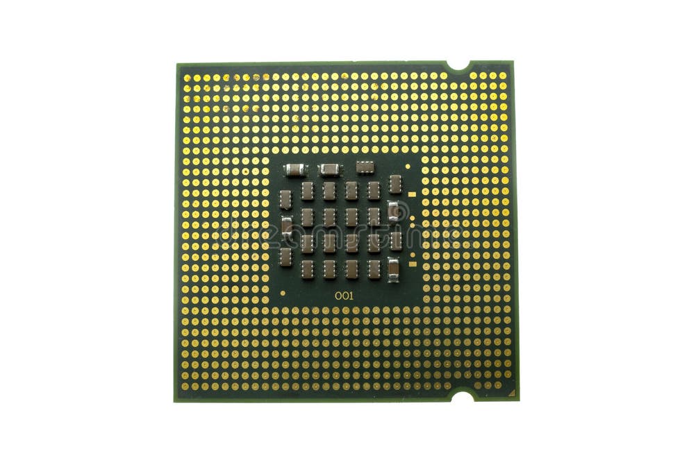 Realistic Cpu Back View Processor Chip Isolated Stock Photo - Image of ...