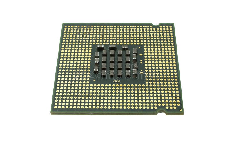 Realistic Cpu Back View Processor Chip Isolated Stock Photo - Image of ...