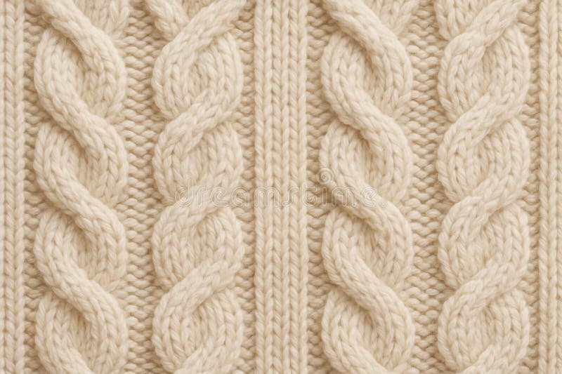 Realistic Cream Cable Knit Wool Texture Stock Illustration ...