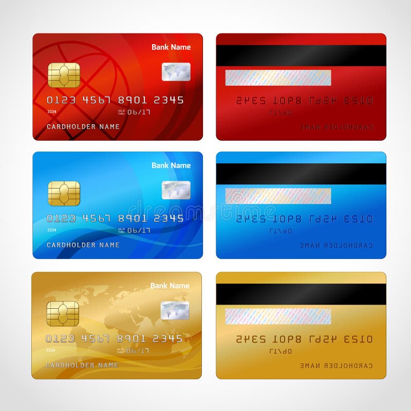 Credit Card Front Back Stock Illustrations – 1,160 Credit Card Front ...