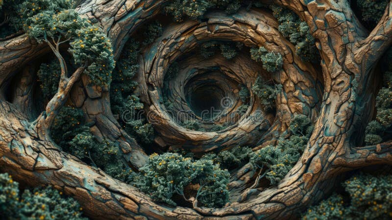 A Realistic Cross Section of a Spiral Shaped Tree Bush, Displaying the ...