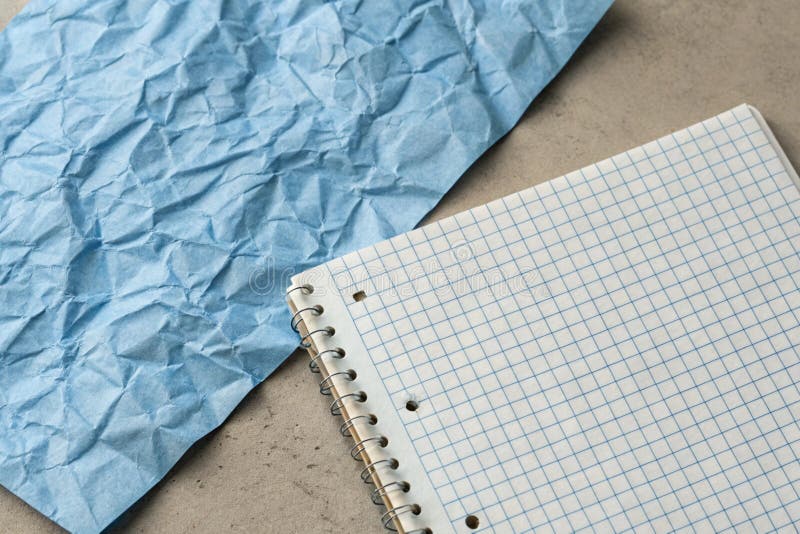 Crumpled Blue Checkered Paper Texture Stock Illustration - Illustration ...