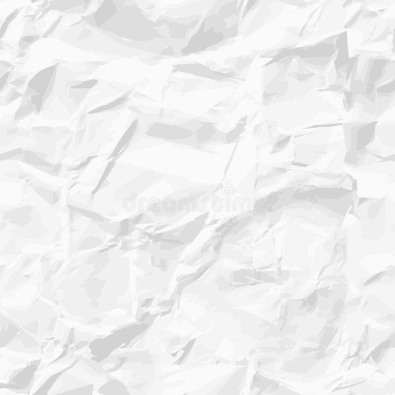 2D Crumpled White Paper Texture Seamless Pattern Stock Illustration ...