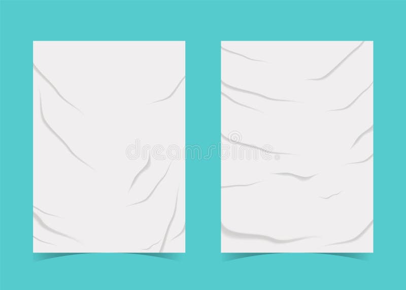 Realistic Crumpled Poster Glued Effect Stock Vector - Illustration of ...