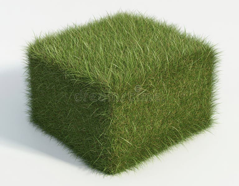 Realistic Cubes of Grass with Natural Green Textures are Collected ...